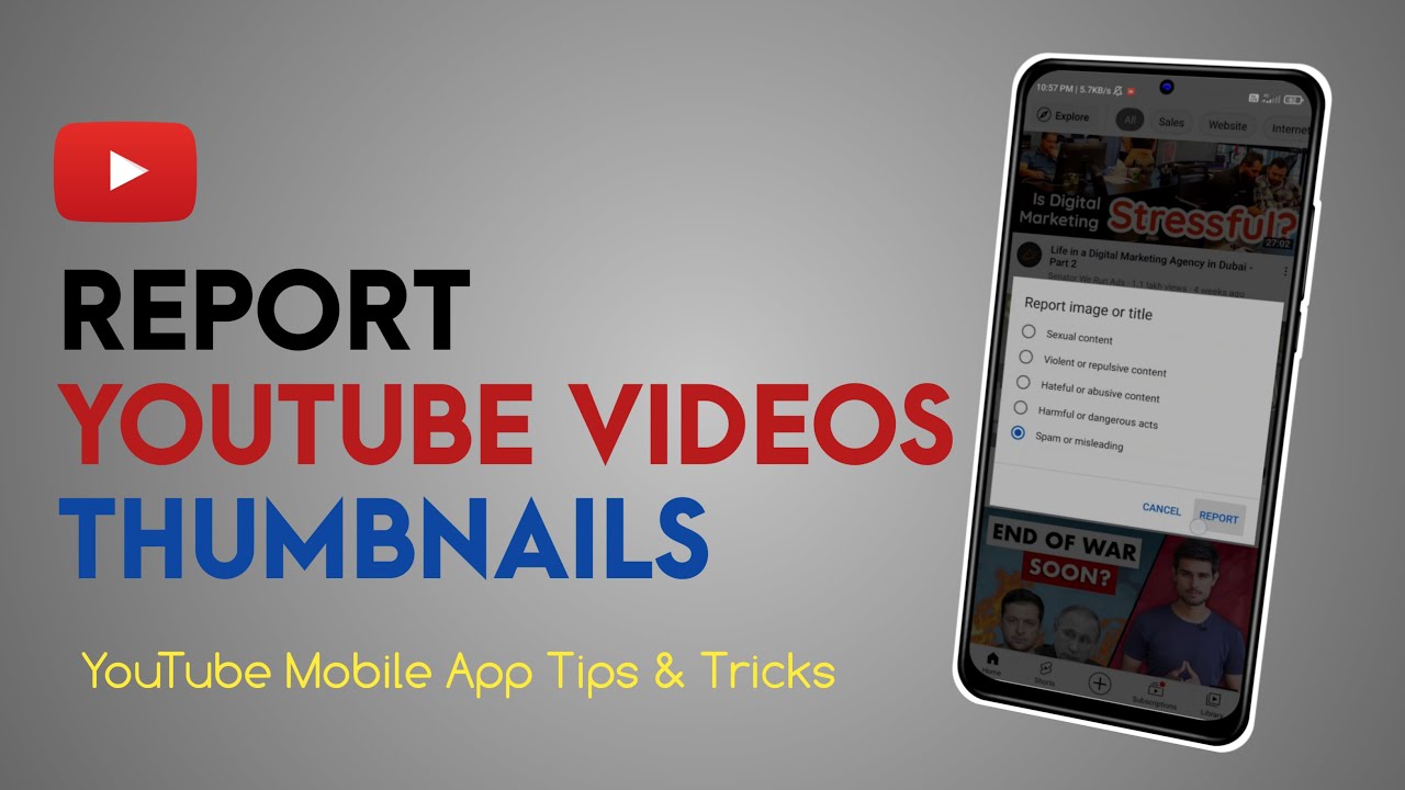 How To Report YouTube Videos Thumbnails | Report YouTube Thumbnail ...
