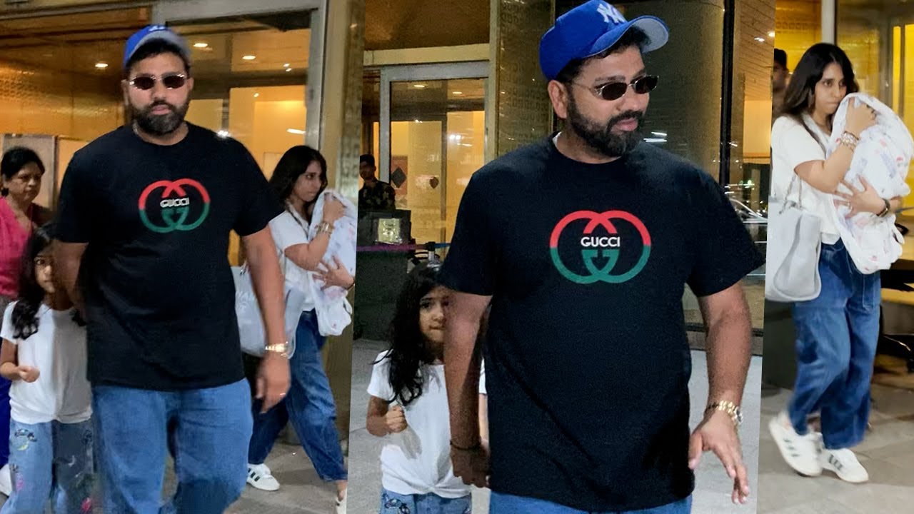Rohit Sharma With Wife Ritika And Daughter Samaira Son Ahaan Spotted At ...