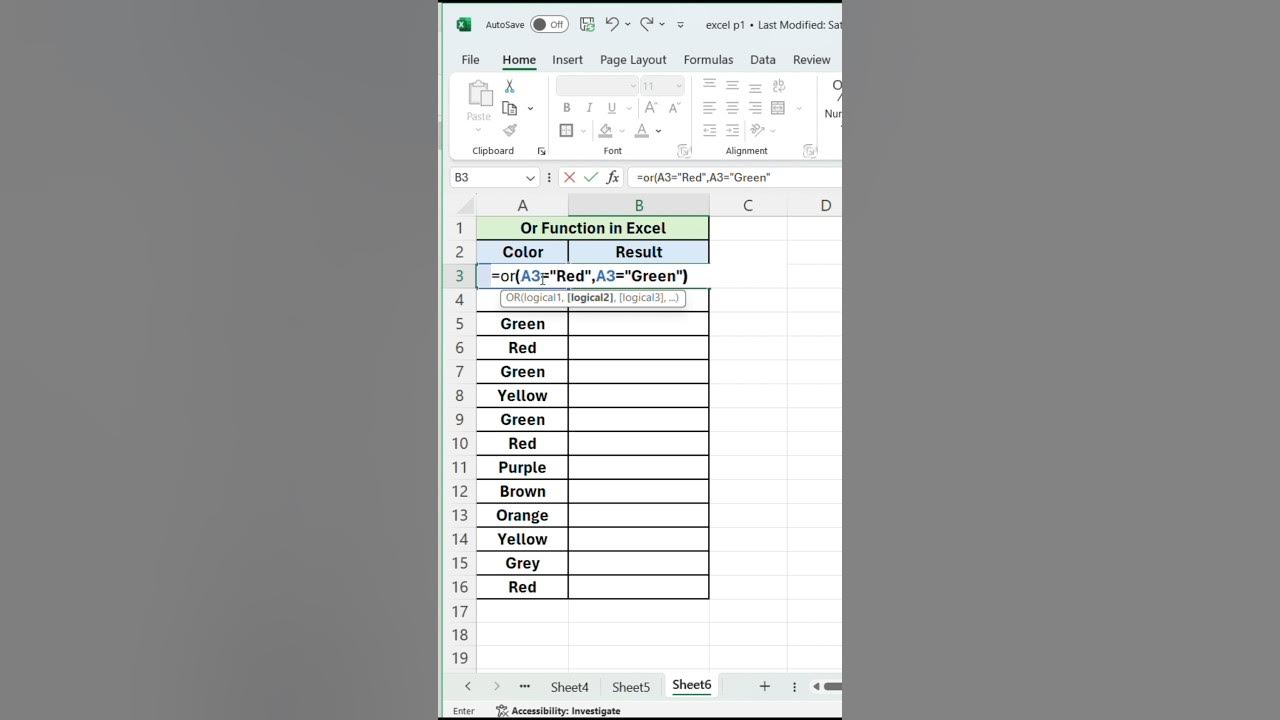 Or Function | how to used Or Function in Excel |Advanced Excel formula |@codecraft_learnstech ...