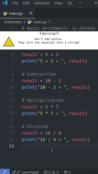Python Basics ARITHMETIC OPERATIONS in Under a Minute! 🧮 #python #angular #asmr - YouTube