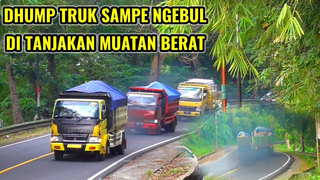 DUMPTRUK BERIRINGAN MEMBAWA MUATAN BATU BOULDER,DI TANJAKAN SAMPE ...