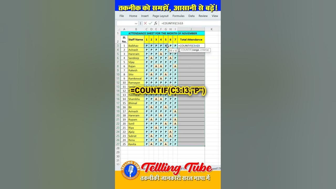 P Count in Cell Countif Function in Excel #excel #computerexcel #microsoftoffice #tellingtube ...
