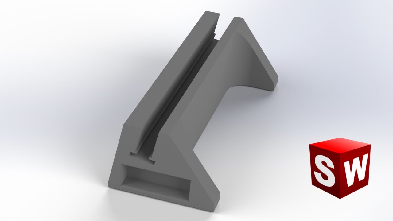 SolidWorks Design: Stand with LED stripe // Part 1 (Creating the middle ...