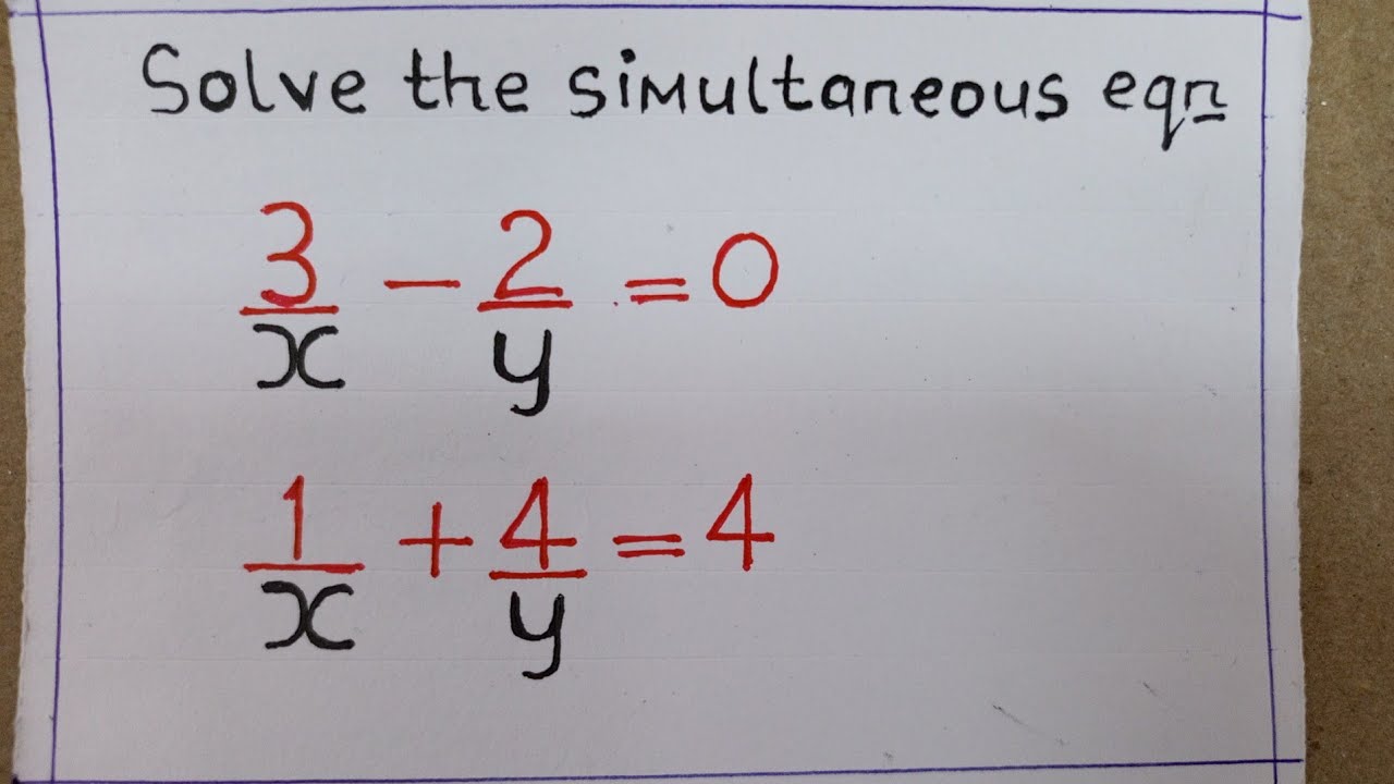 Simultaneous Equations solve using elimination method - YouTube