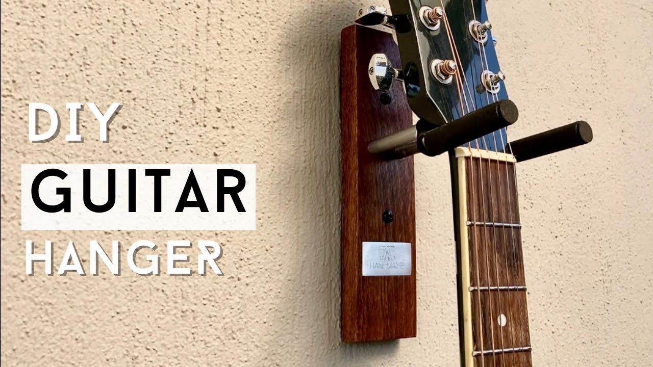 Genius way to make a guitar hanger! DIY woodworking project - YouTube
