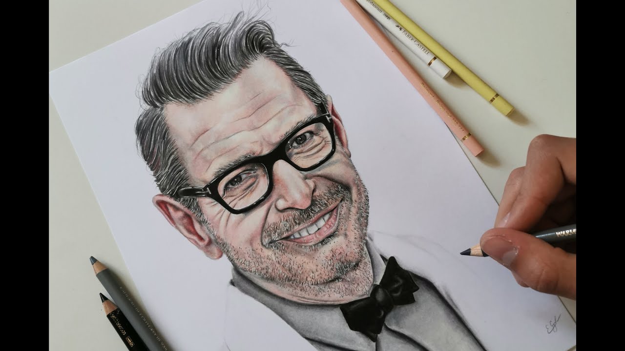 Drawing Jeff Goldblum | Golden Art - YouTube