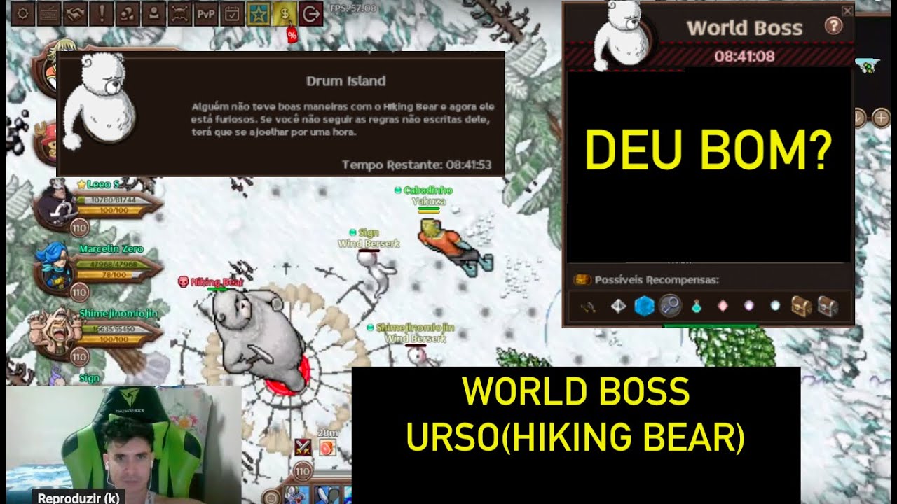 WORLD BOSS - URSO (HIKING BEAR) em DRUM ISLAND GRAND LINE ADVENTURES ...