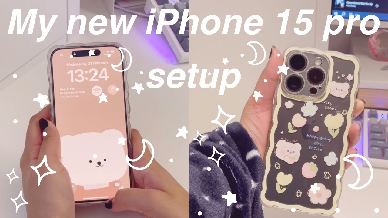 *+Customising my new phone+* - Cute bear theme - Minimal iPhone setup ...