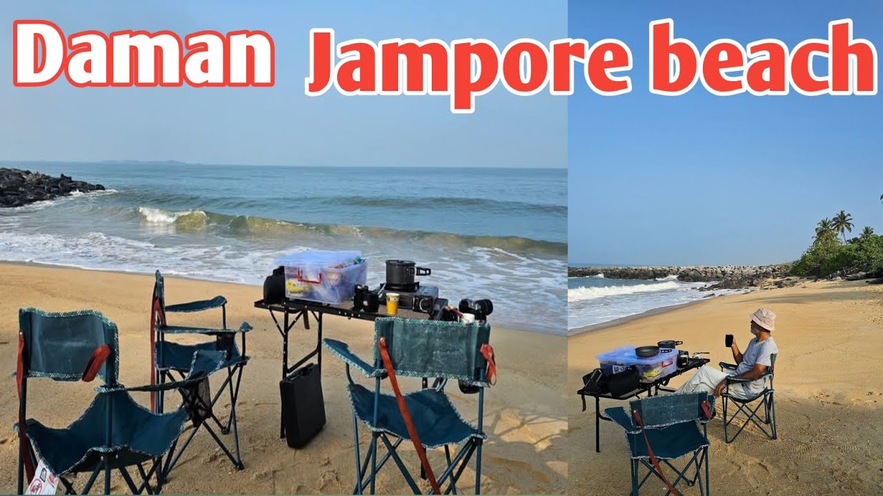 Vlog- 85 Excellent Night view of Jampore beach Daman | Best beach in ...