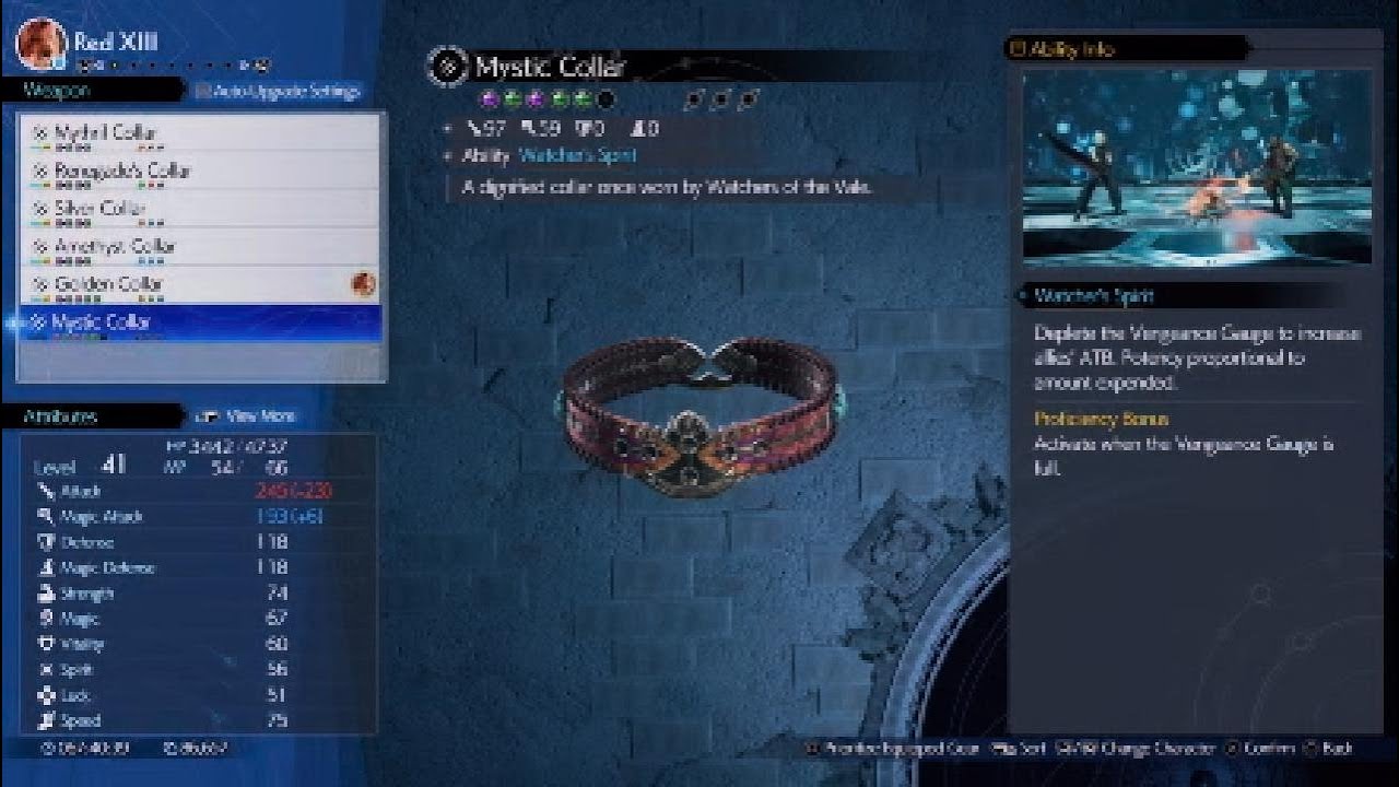 Rebirth Mystic Collar Location Red XIII's Sixth Weapon Cave of Gi Cosmo ...