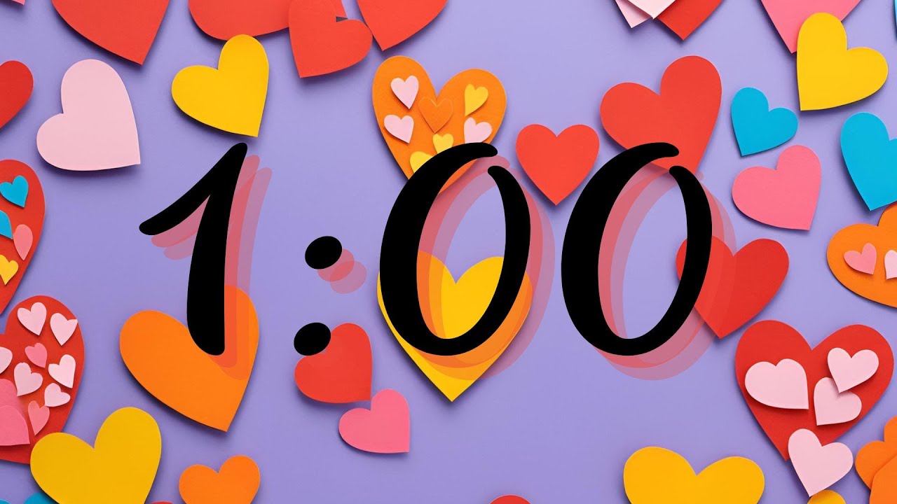 1 Minute Heart Timer - No Music No Alarm - One Min Valentine’s Day ...