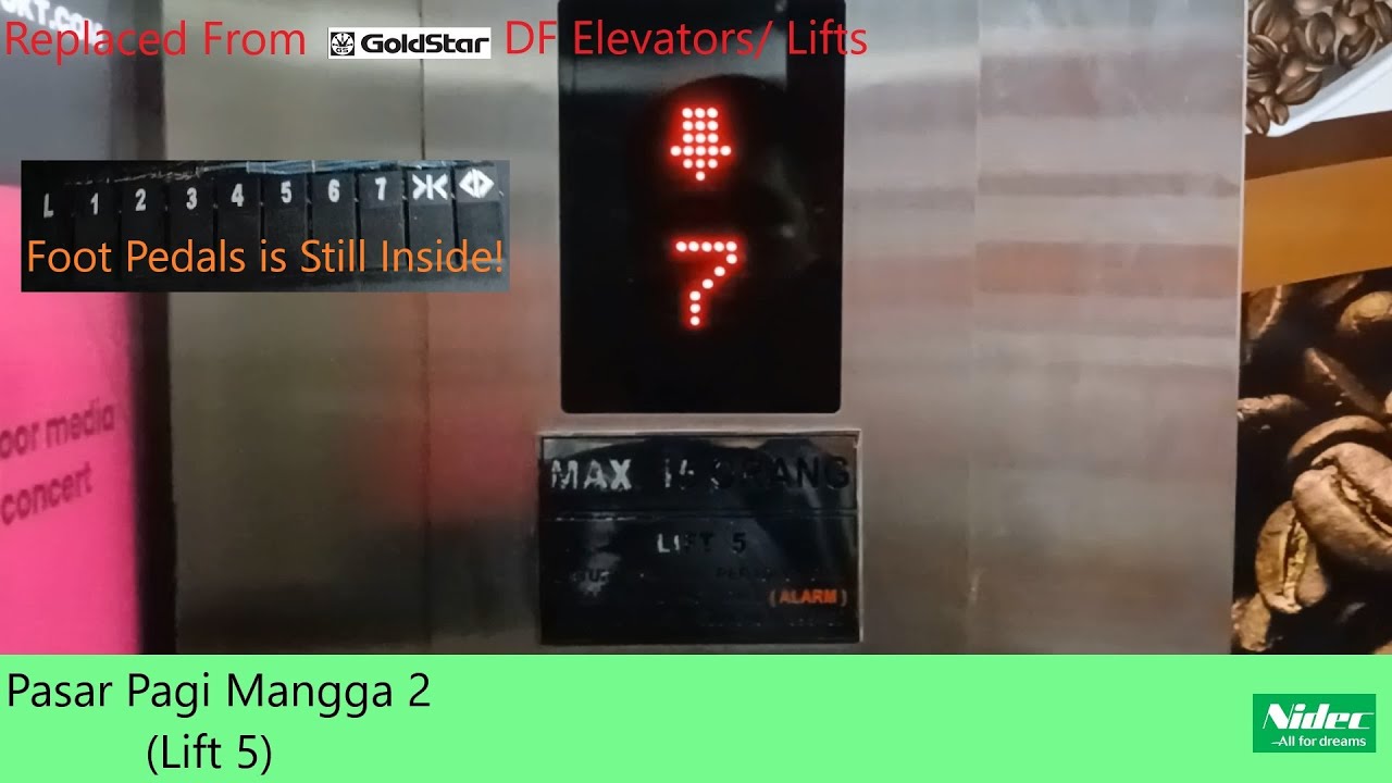 (Lift 5) Pasar Pagi Mangga 2, Jakarta: GoldStar DF (Repl. Nidec) Elevators/ Lifts - YouTube