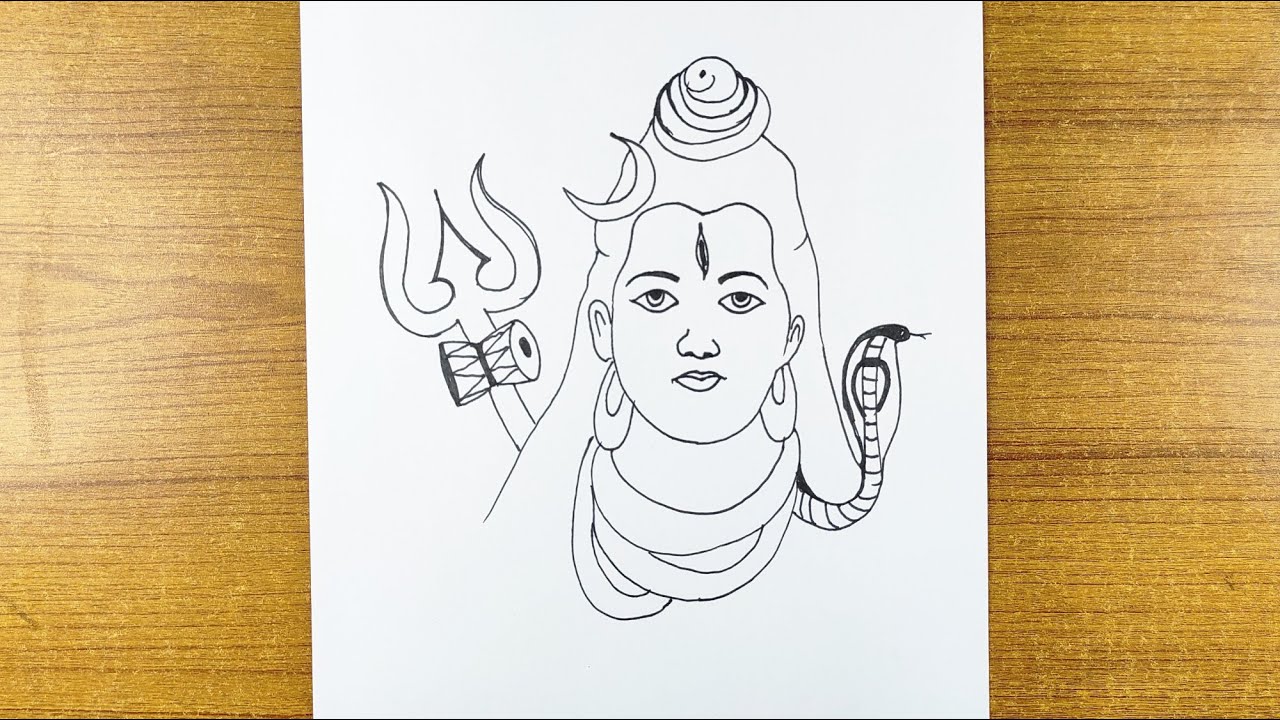 Easy Lord Mahadev Drawing for Beginners | Lord Shiva drawing Step by ...
