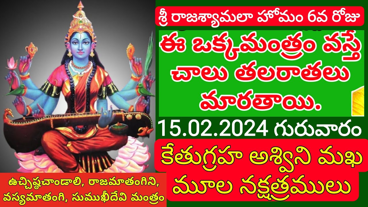 రాజశ్యామలా నవరాత్రులు హోమం 6రోజు | Raja Syamala Homam Sumukhi Devi ...