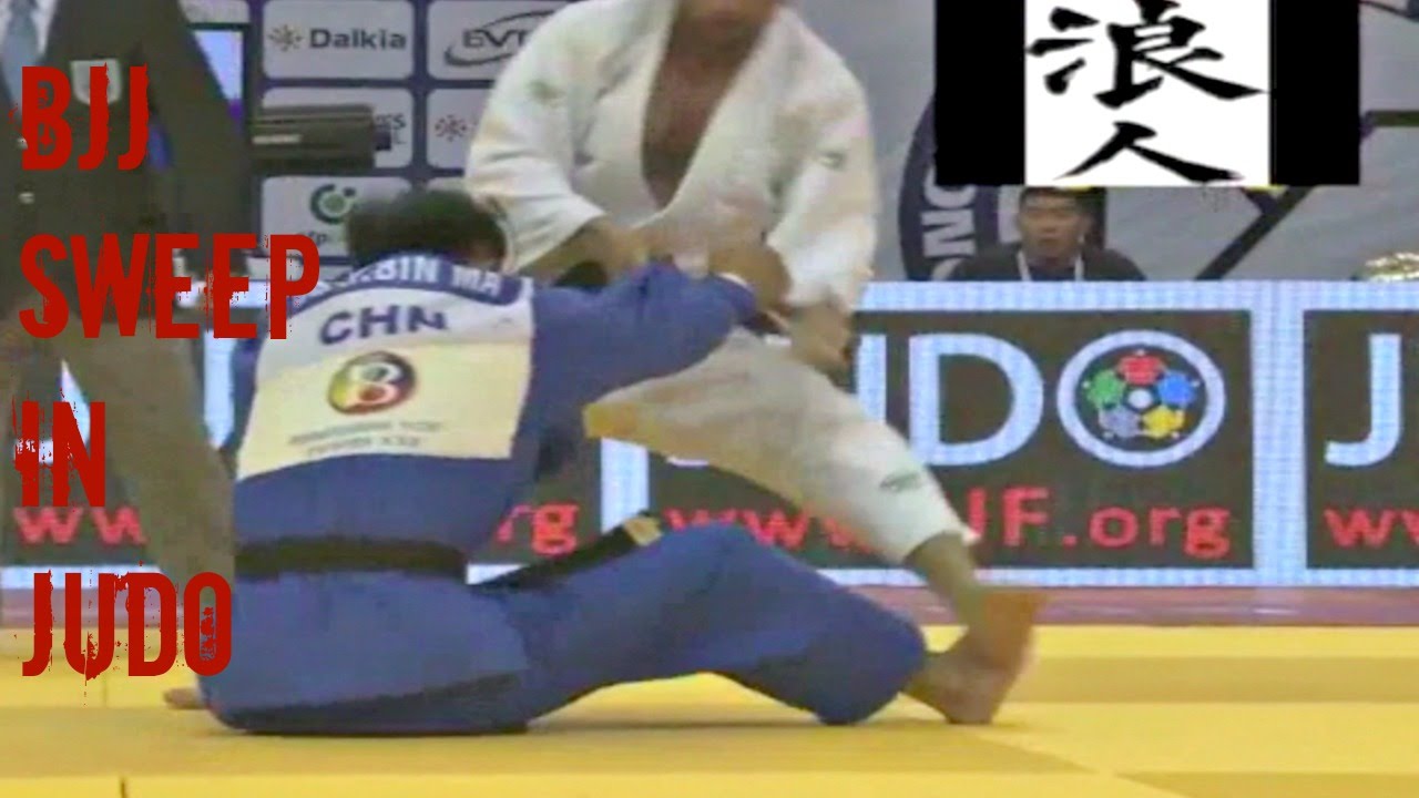 Ma Duan Bin's Skillful Newaza Entry (BJJ Sweep in Judo) - YouTube