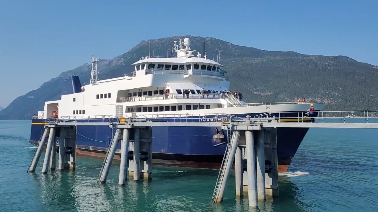 New ferry The Hubbard docks in Haines, Alaska - YouTube