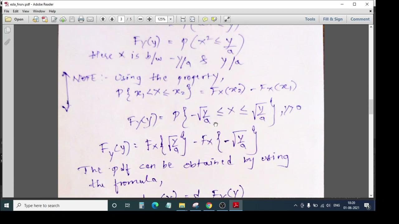 ESLA - 18EC44- Functions of Single Random Variable - Problems - YouTube