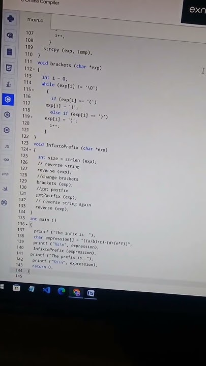 infix to prefix of C programming 😎🧑‍💻 - YouTube