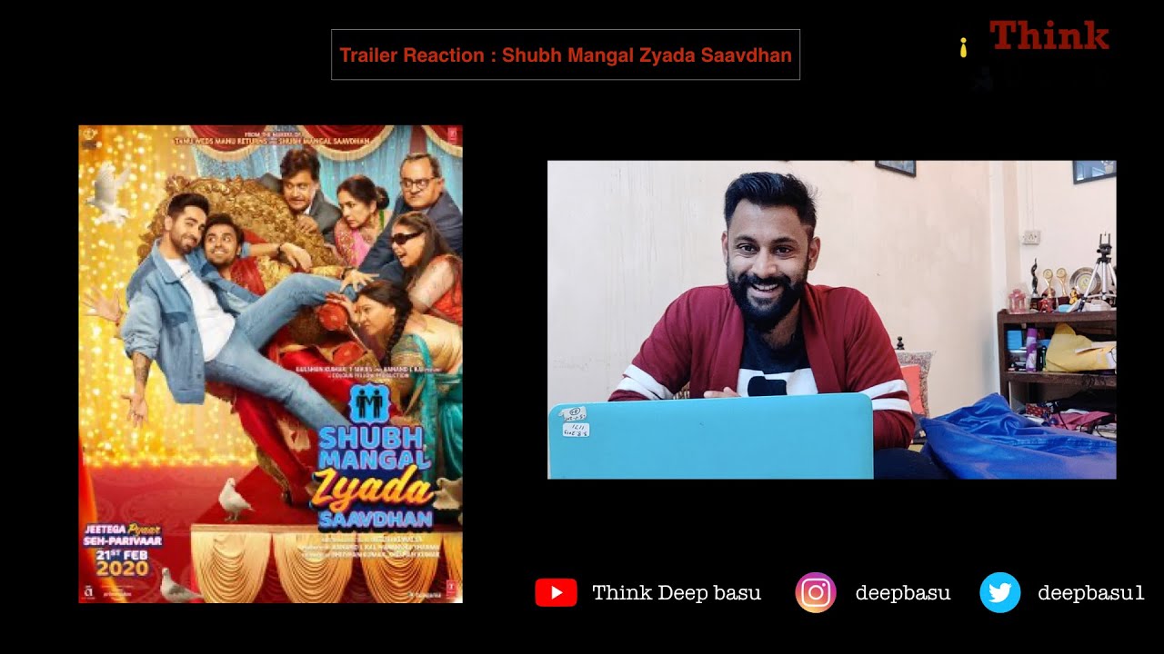 Shubh Mangal Zyada Saavdhan Trailer Reaction by Deep Basu | Think Deep |Ayushmann Khurrana ...