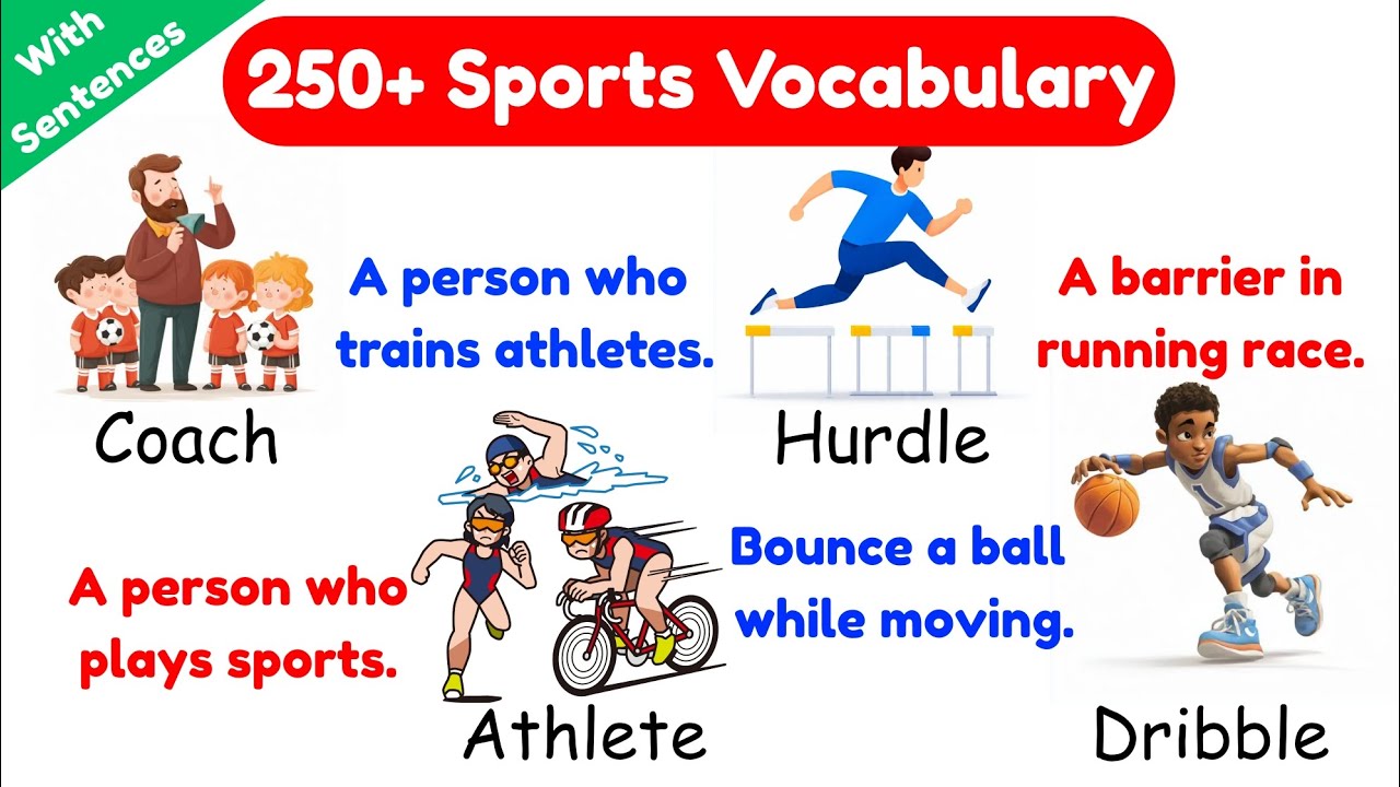 250+ Sports Vocabulary Words with Meaning and Pictures || Sports ...
