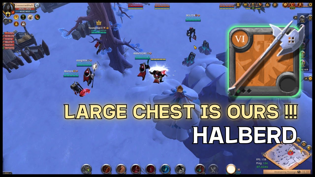 Albion Online PvP: How to take a large chest easily (Halberd)/ 알비온 PvP ...
