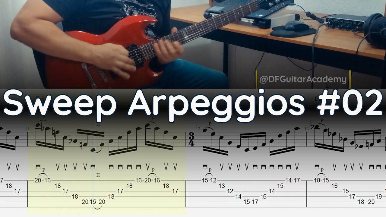 Sweep Arpeggios #02 (Guitar lesson) - YouTube