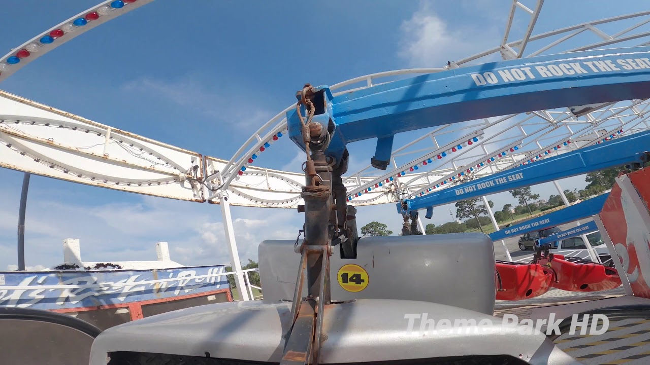 Rock And Roll Spinning Flat Ride On Ride 4K POV Race City Panama City ...