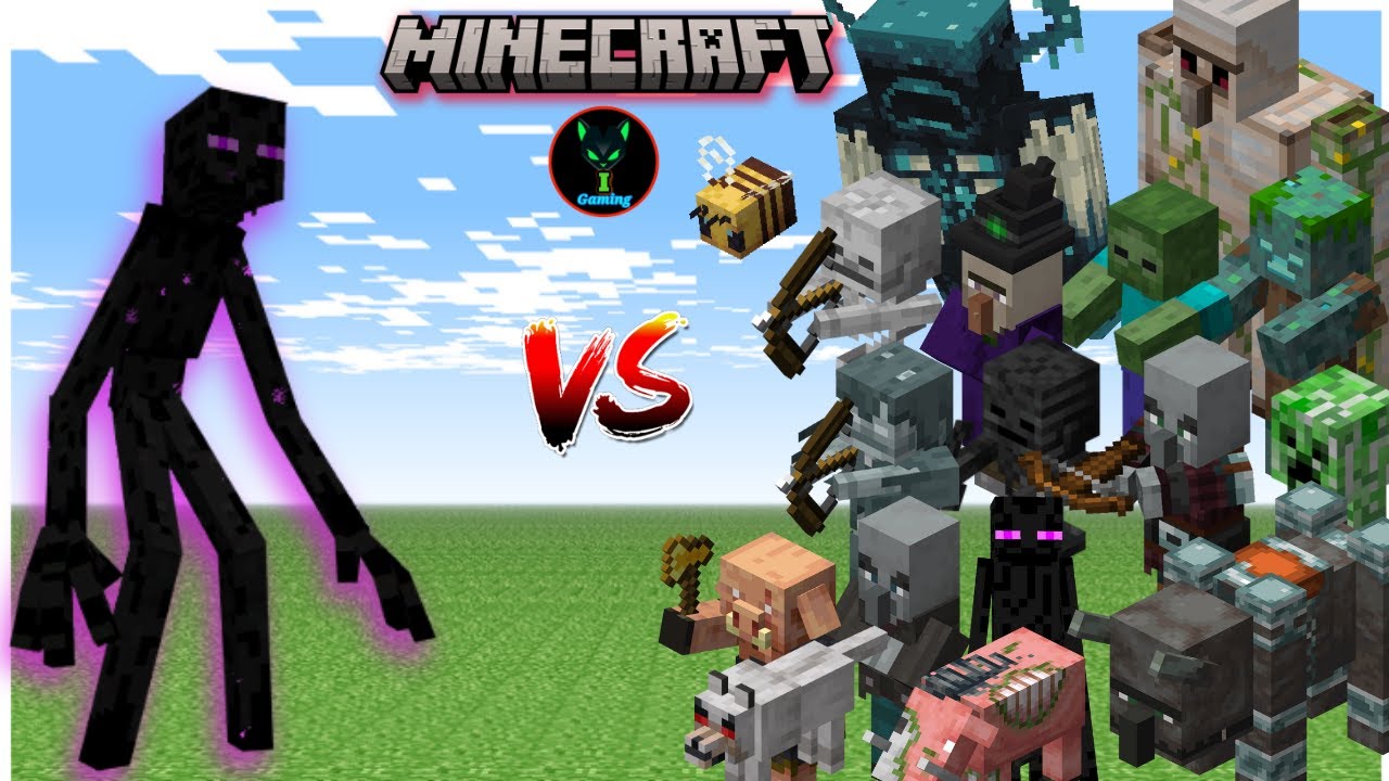 MUTANT ENDERMAN VS ALL MINECRAFT MOBS - YouTube