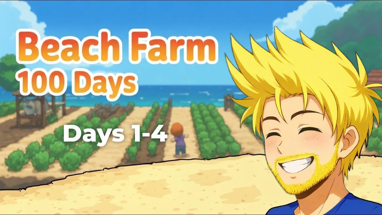 Beach Farm 100 Days - Fishing, Foraging & Survival | Days 1-4 - YouTube