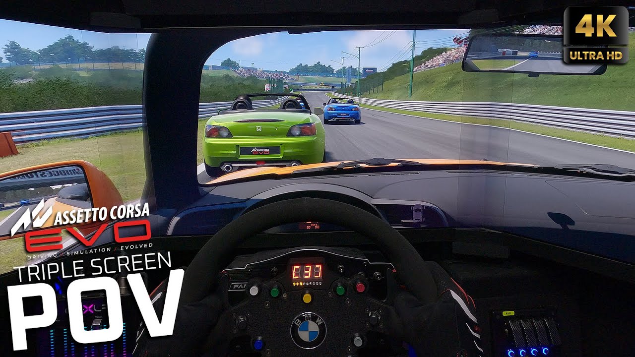 Assetto Corsa Evo | 4K Triple Screen POV | AWESOME Race In The Honda ...