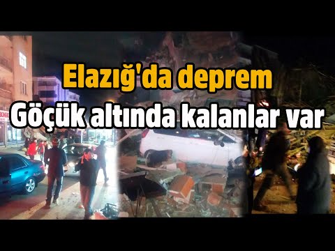 Elazığ'daki deprem sonrası göçük altında kalanlar kurtarılmaya çalışılıyor! İşte o an