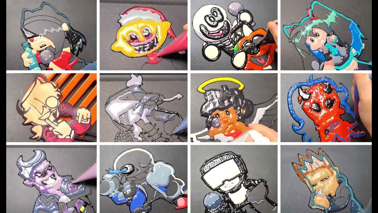 FRIDAY NIGHT FUNKIN-Pancake art Challenge/Different Characters Sing it ...