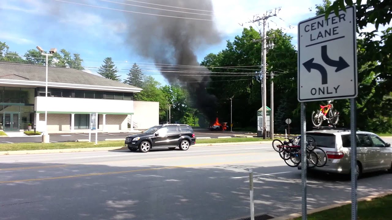 Pick up truck on fire! - YouTube