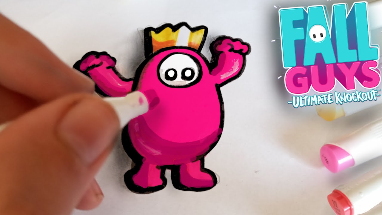 How to Draw FALL GUYS WINNER Character ! Ultimate Knockout - YouTube