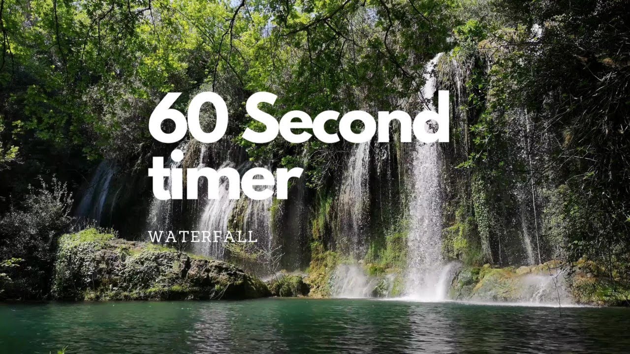 60 second countdown calm tranquil waterfall timer - YouTube