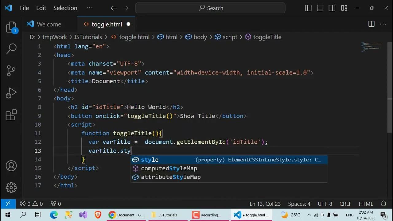 JS Toggle - YouTube