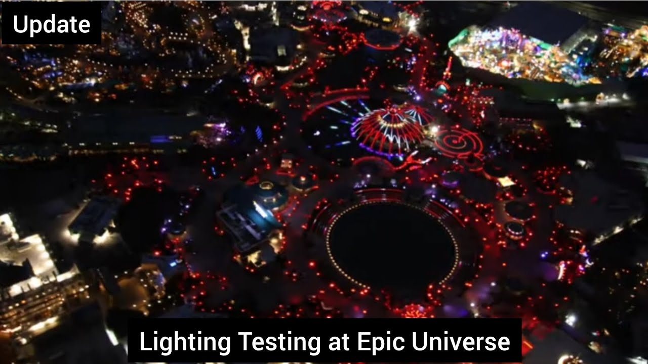 Epic Universe Lighting Testing / Aerial Footage / Credit ...