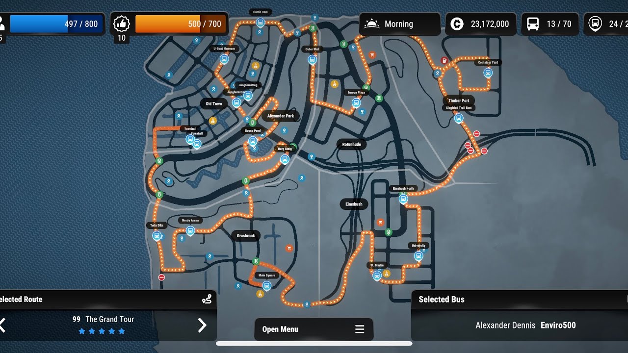 Bus simulator city ride👷‍♂️route: 99 The Grand Tour（Bus: Alexander ...