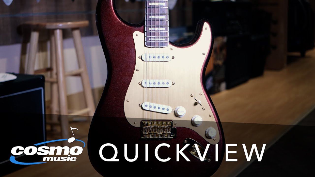 Squier 40th Anniversary Gold Edition Stratocaster in Ruby Red Metallic ...