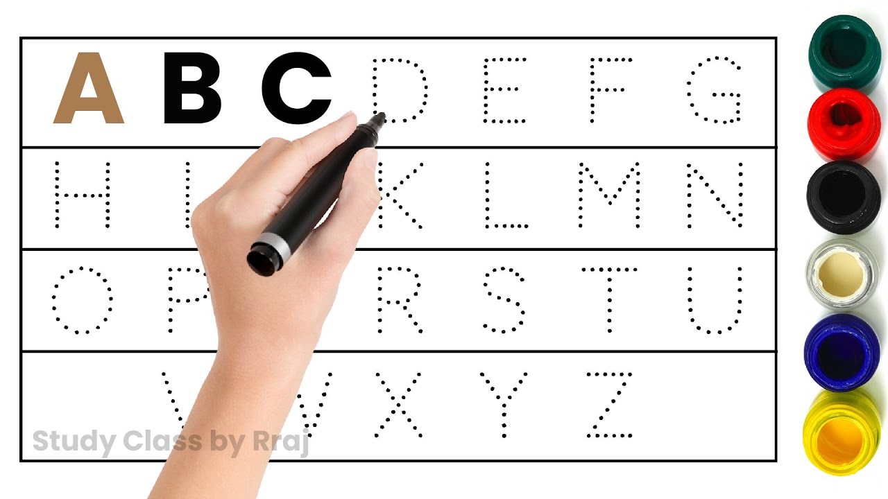 abc song | writing along dotted alphabets | learn and write abc ...
