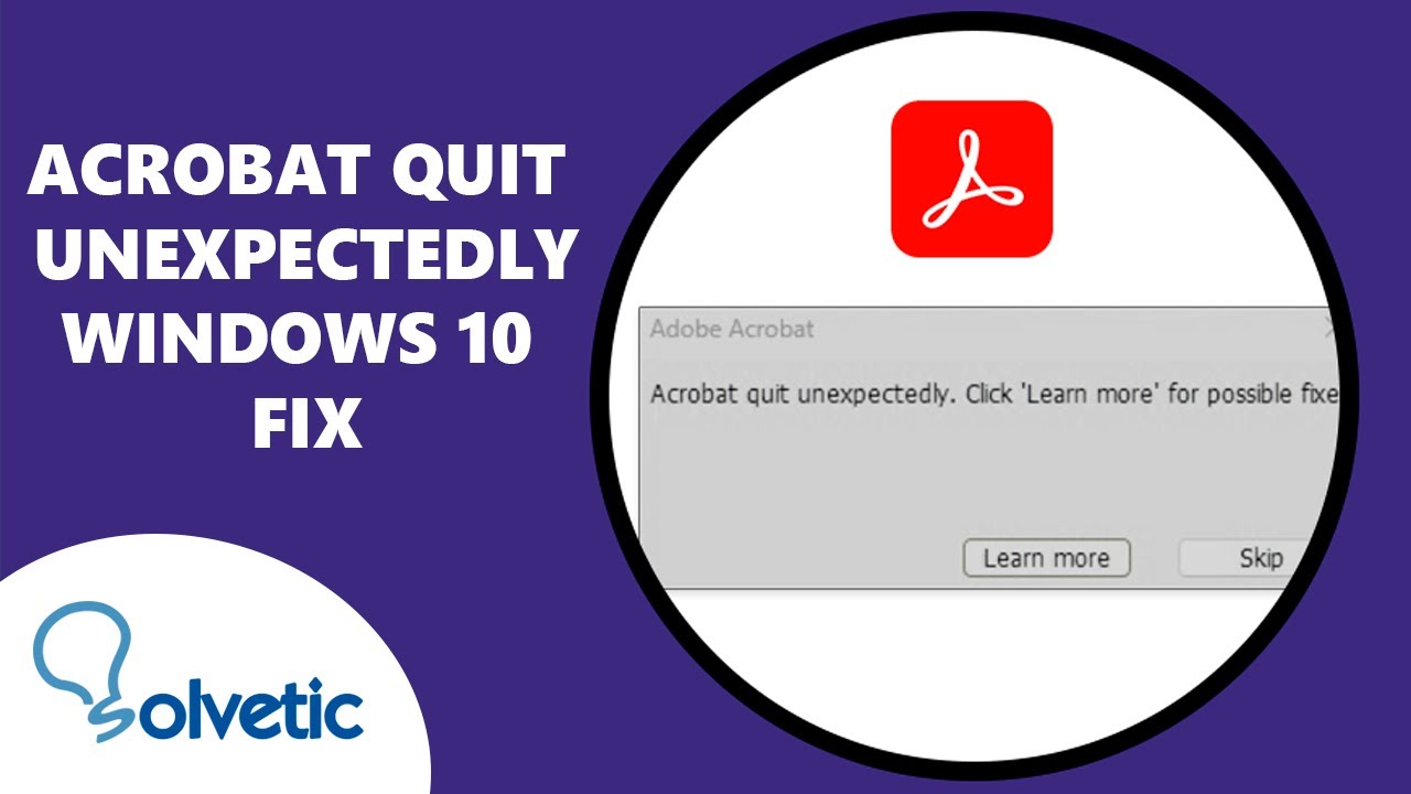 Acrobat Quit Unexpectedly Windows 10 - FIX 100% - YouTube