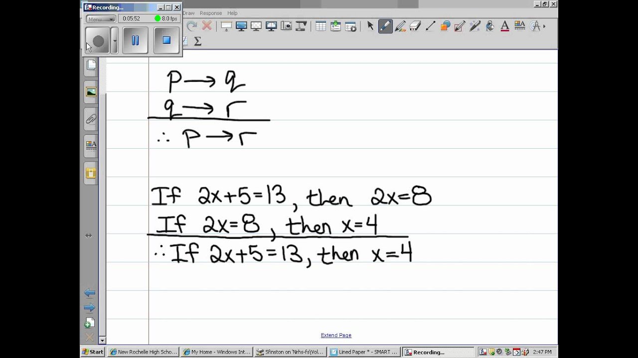 09.15.2011 - Geometry Honors - Chain Rule and Modus Tollens - YouTube