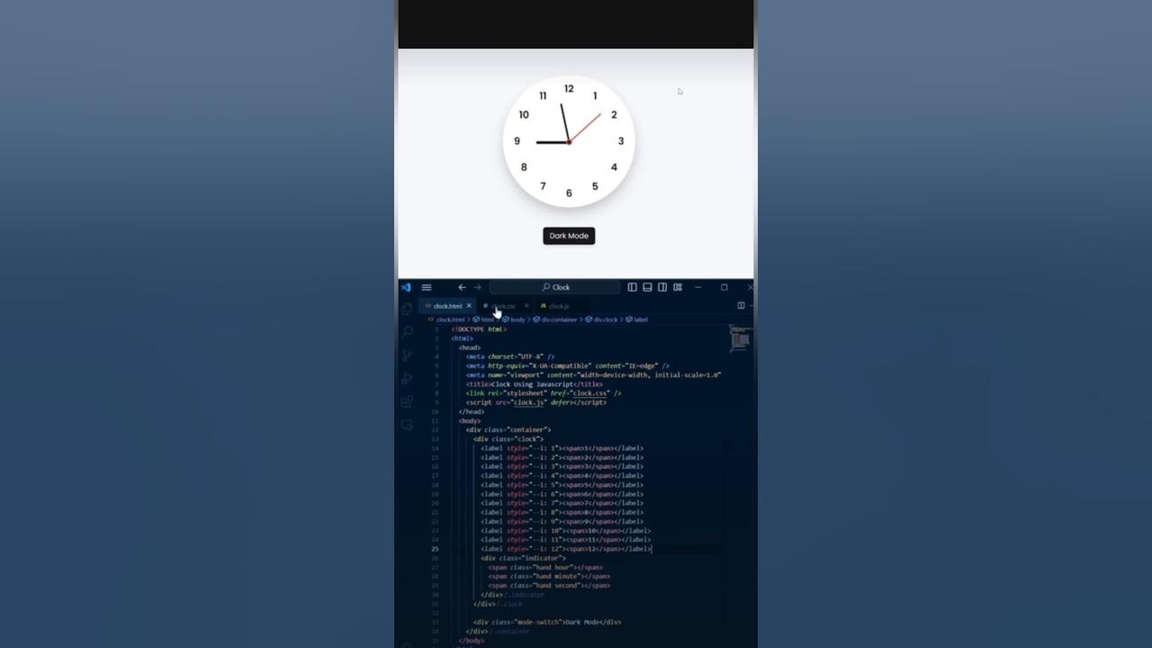 Creating Clock using html and css #clock #htmlcss #animation - YouTube