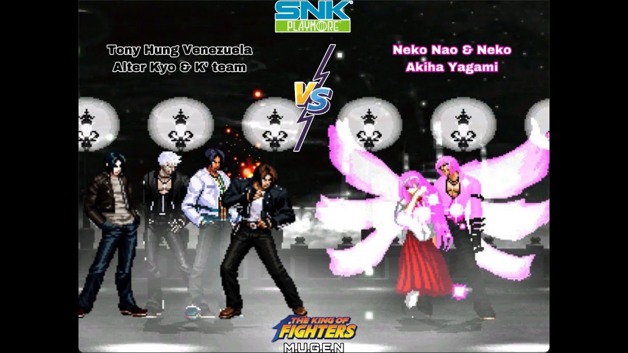 KOF MUGEN - Tony Hung's Alter Kyo Kusanagi & K' Dash team VS Neko Akiha ...