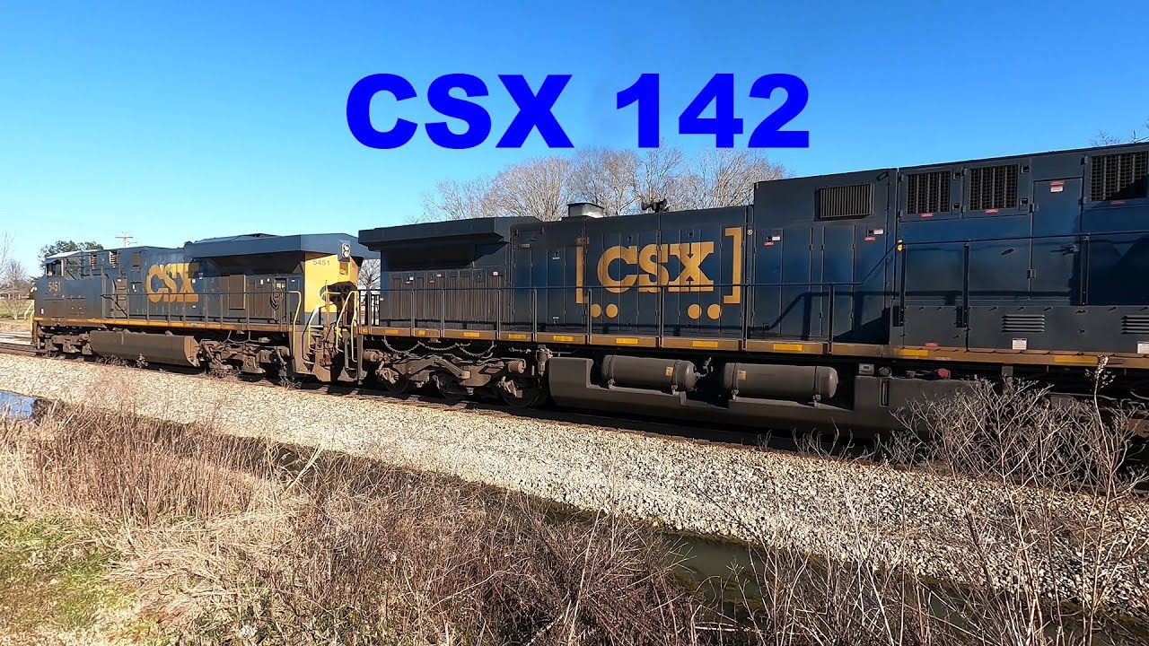 CSX 142 with 5451 & 342 in Ardmore - YouTube
