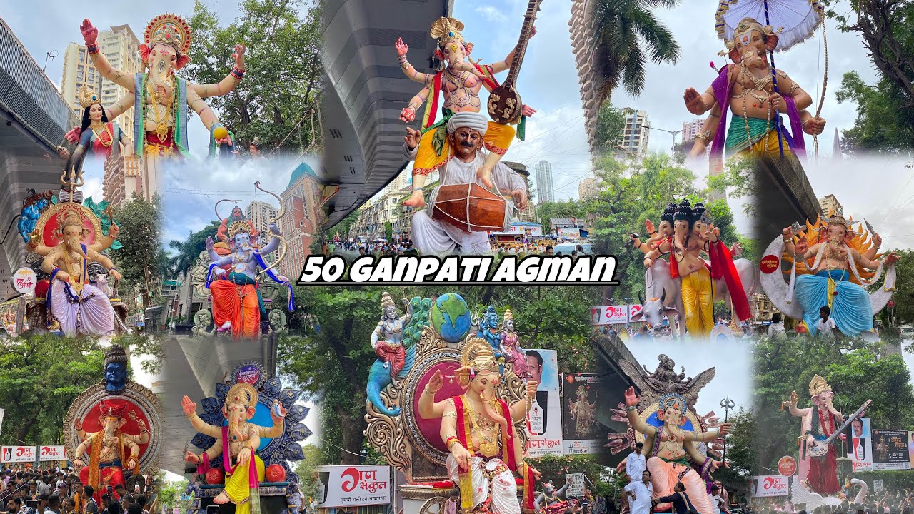 40 BIGGEST GANPATI AAGMAN IN MUMBAI 🥰🌎PRATHAM VLOG - YouTube