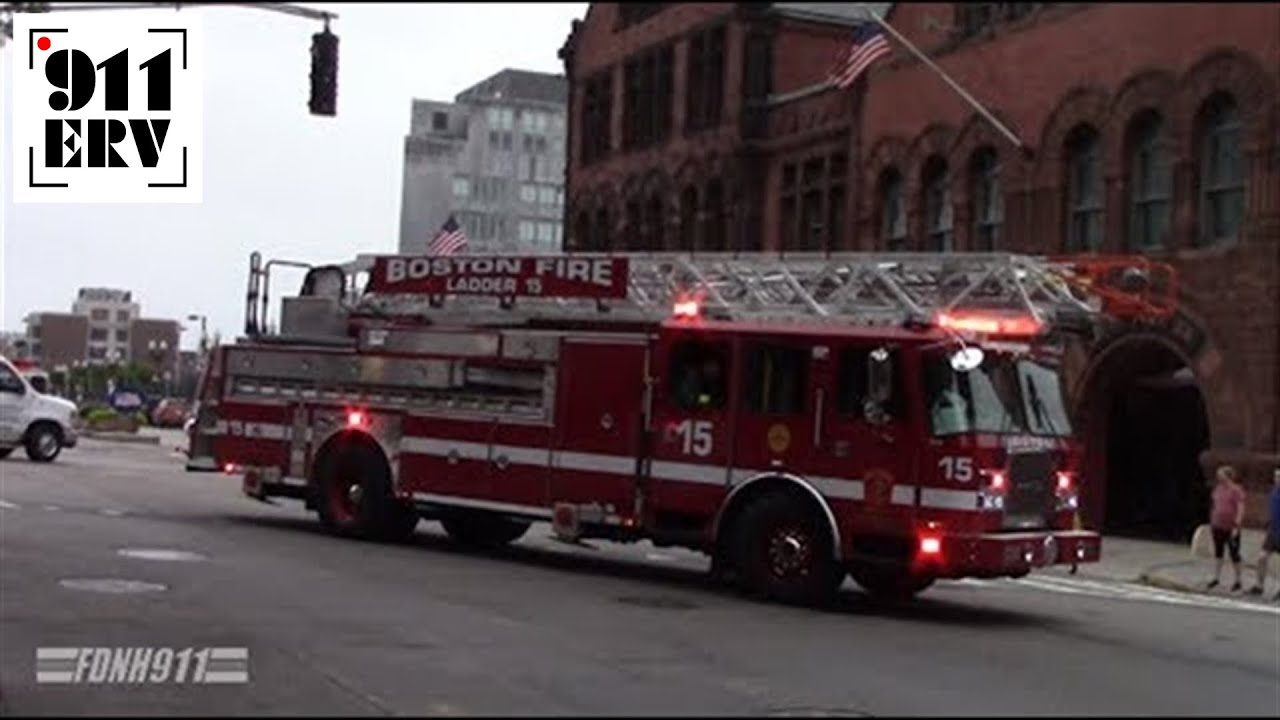 Boston Fire Department Ladder 15 Responding - YouTube