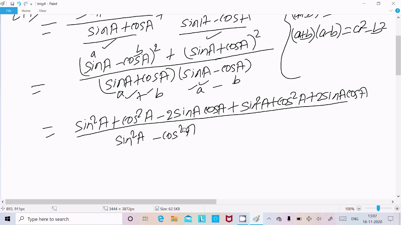 Prove that sinA + cosA/sinA - cosA +sinA-cosA/sinA+cosA = 2/2sin^2-A- 1 ...