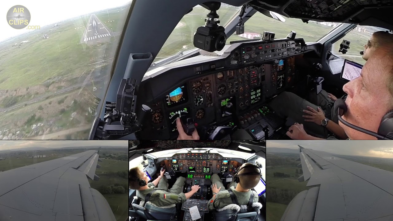 German Air Force Airbus A310 Breathtaking Split Screen Landing Cockpit View Airclips Youtube
