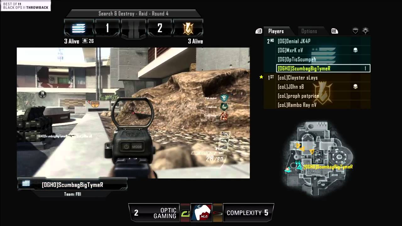 compLexity vs OpTic Gaming - Game 8 (MLG Black Ops 2 Throwback ...